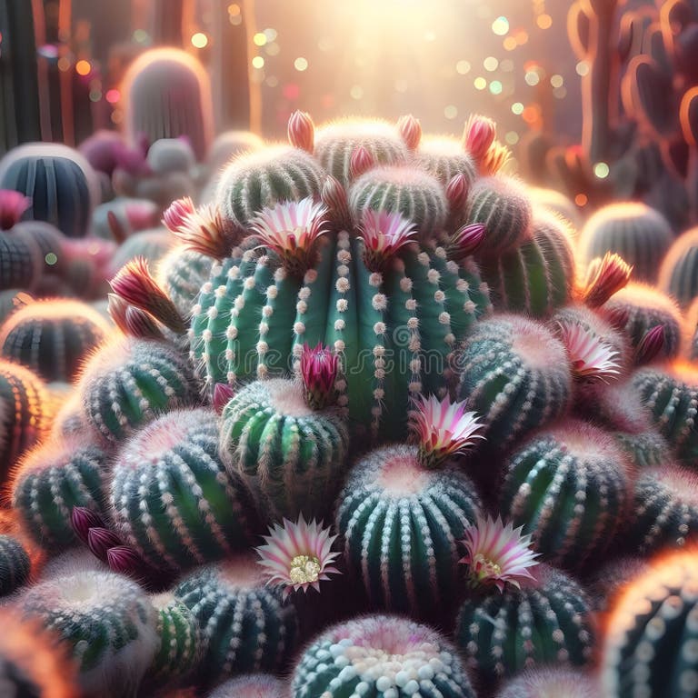 Image of Cactus with Beautiful Spectrum Under the Influence of Zenith ...