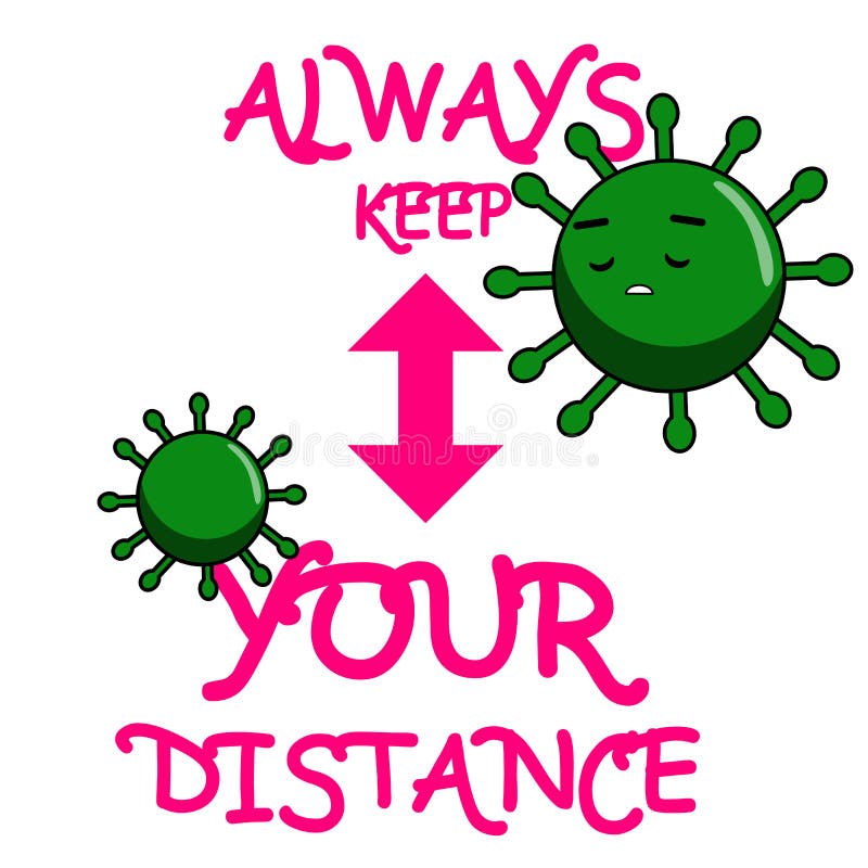 Keep Your Distance To Avoid Viruses Stock Illustration - Illustration ...