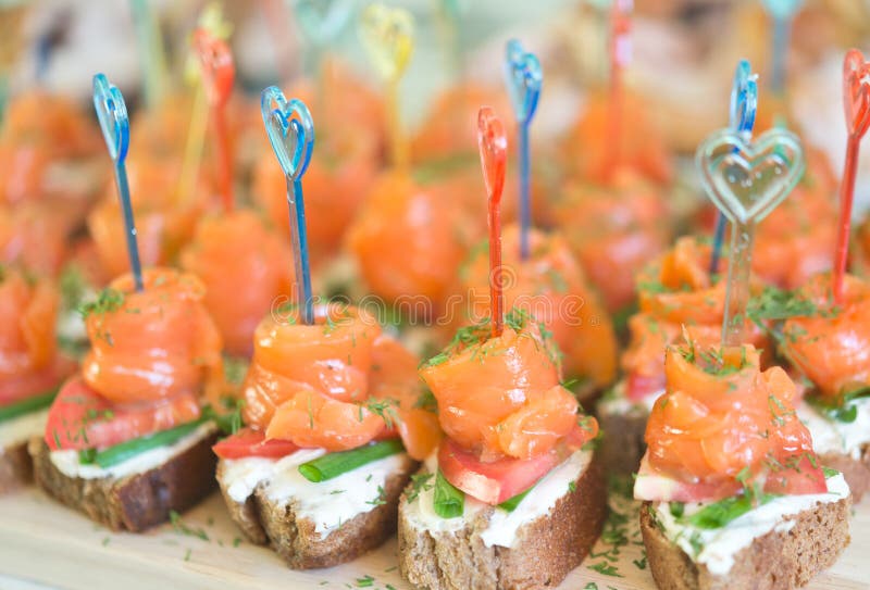 Canapes stock photo. Image of portion, seafood, lunch - 102143602