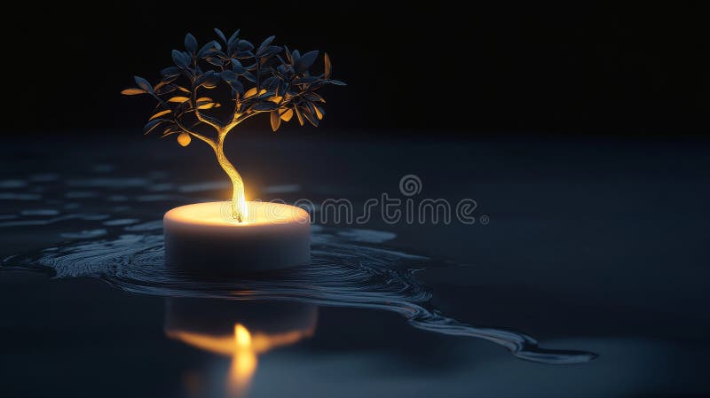 The Image of a Candle with a Tree Growing Out of it is a Surreal ...