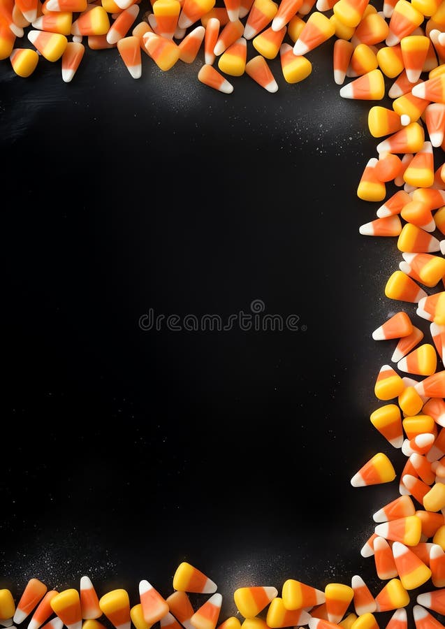 Candy Corn Halloween Frame Border Stock Illustration - Illustration of ...