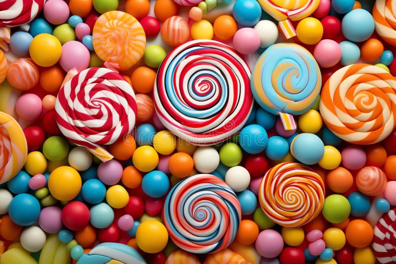 Candy Pattern Beautiful Candyland Sweets Fairytale Background Stock ...