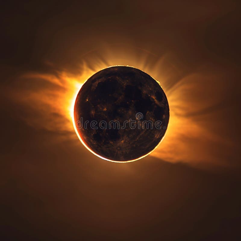Solar Eclipse Brilliance: Celestial Shadows and Light Stock ...