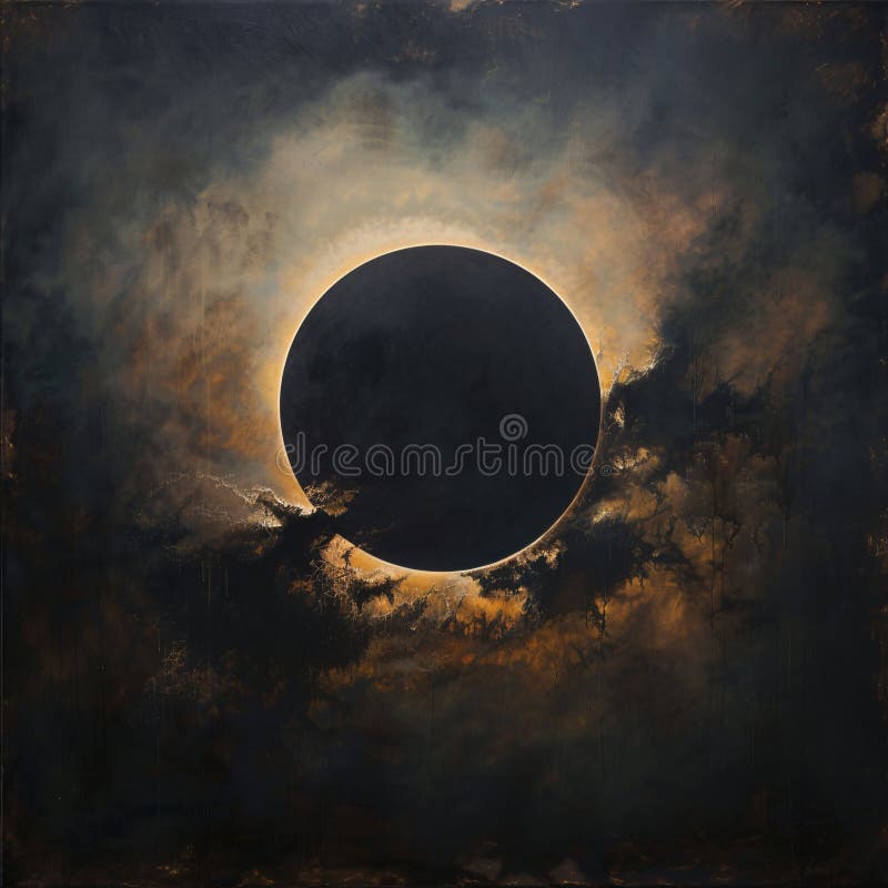 Solar Eclipse Brilliance: Celestial Shadows and Light Stock ...