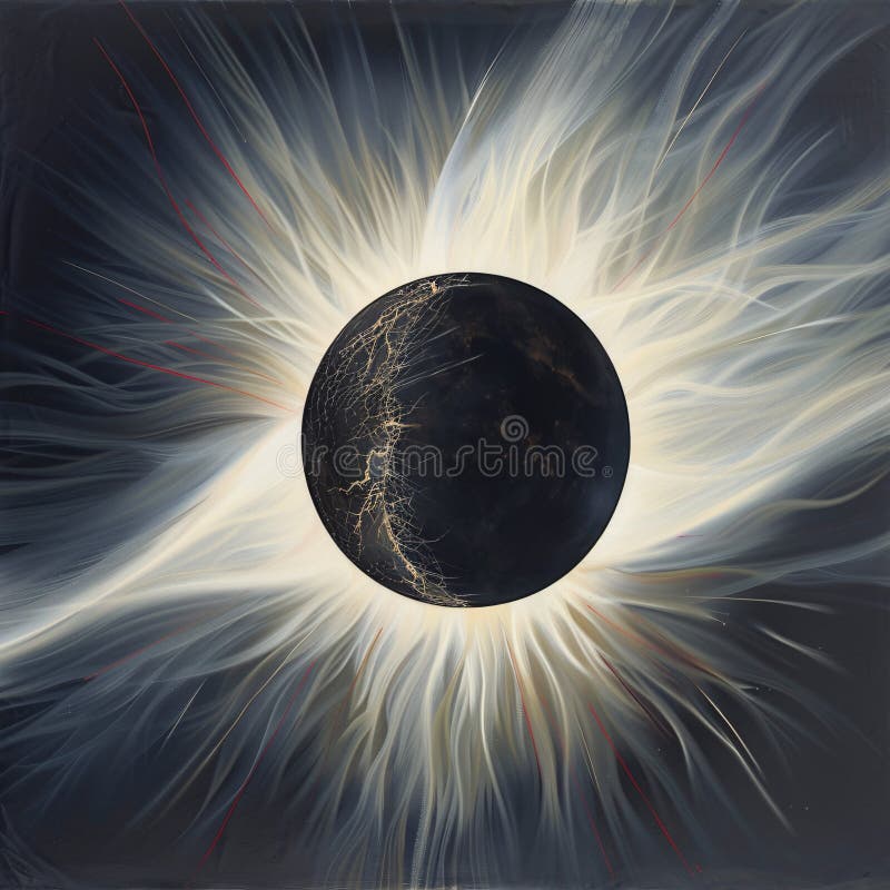 Solar Eclipse Brilliance: Celestial Shadows and Light Stock ...