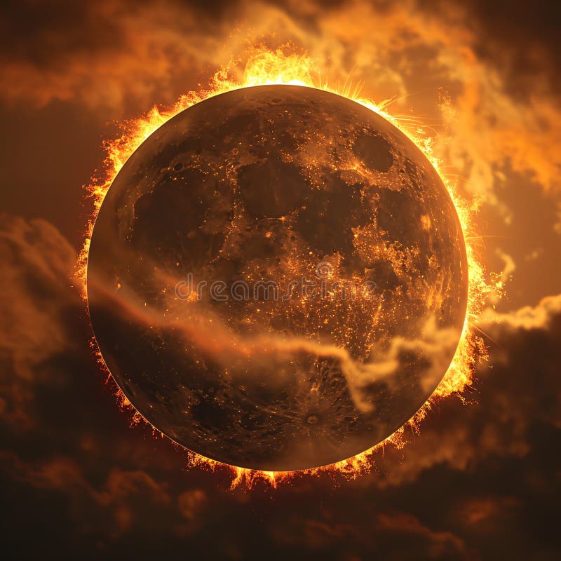 Solar Eclipse Brilliance: Celestial Shadows and Light Stock ...