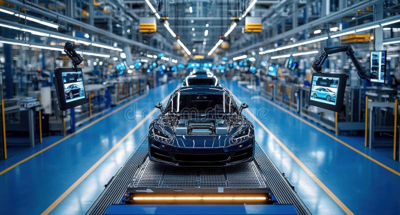 Robotic Arms in High-tech Automotive Factory Showcasing Innovation ...