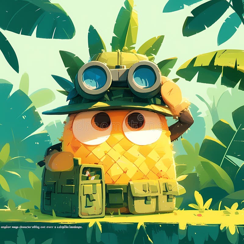Adventure Awaits - the Pineapple Explorer Stock Illustration ...