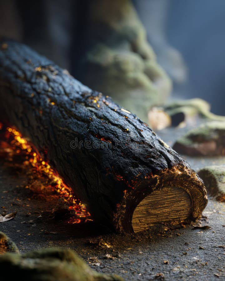 The Dangers of Uncontrolled Forest Fires Illustrated by a Close-up of a ...