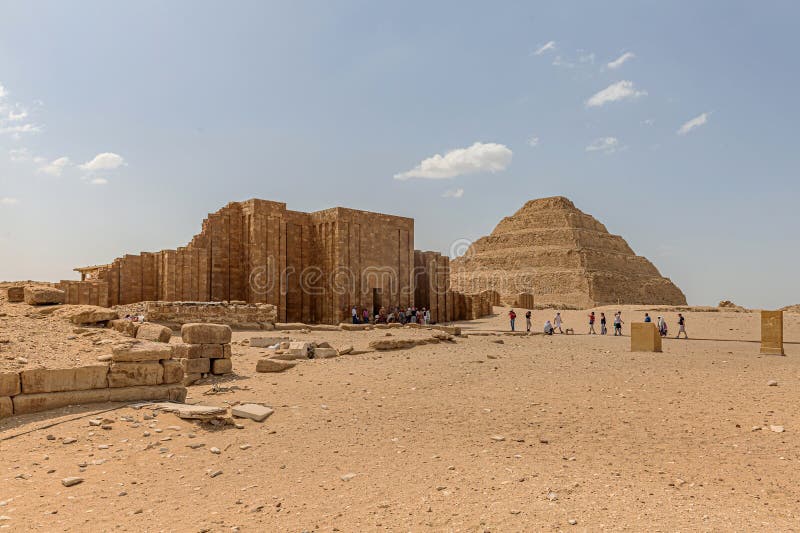 The Step Pyramid Complex of Djoser at Saqqara Stock Image - Image of ...