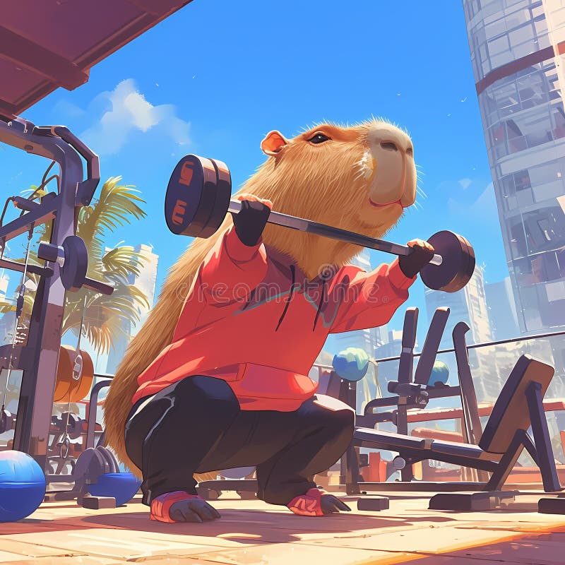 Workout Rodent - Animal Gym Hero Stock Illustration - Illustration of ...