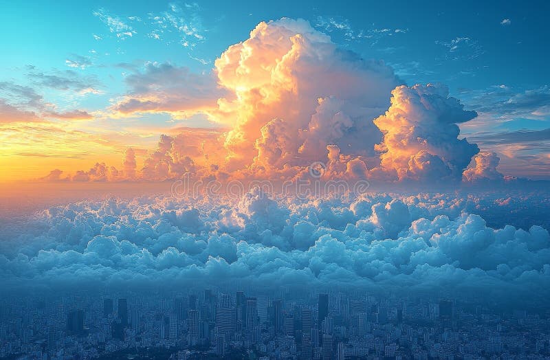 The Image Captures a Beautiful Blue Sky and Soft Cloud Formations in a ...