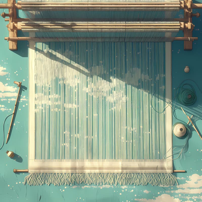 Vibrant Weaving in Progress Stock Illustration - Illustration of hands ...