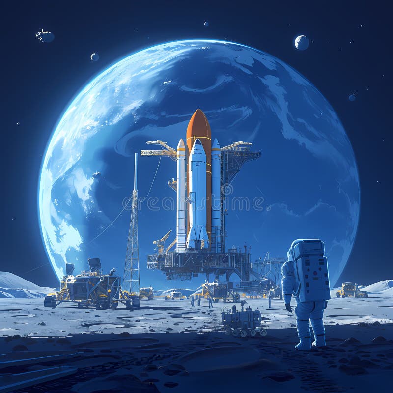 Space Launch: Exploration Awaits Stock Illustration - Illustration of ...