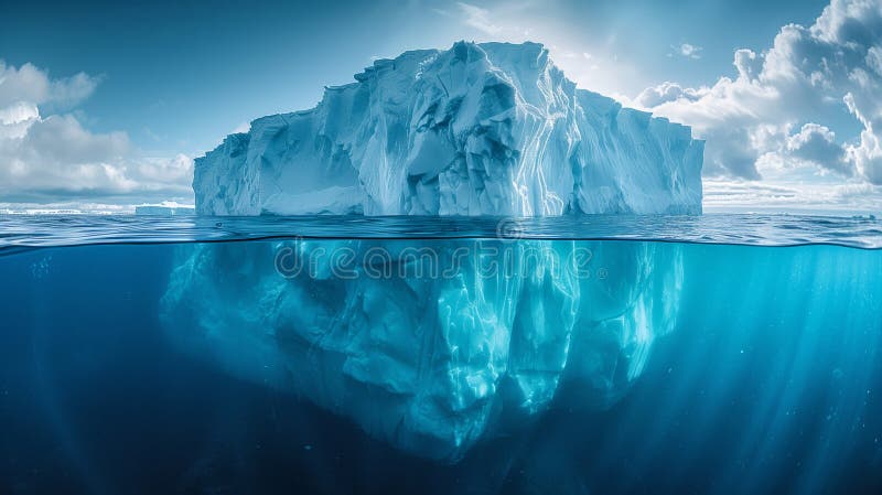 Breathtaking Iceberg Above and Below Stock Image - Image of polar ...