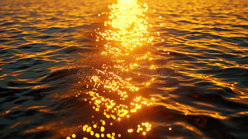 Bright Sun Shines Over Water Stock Illustration - Illustration of ...