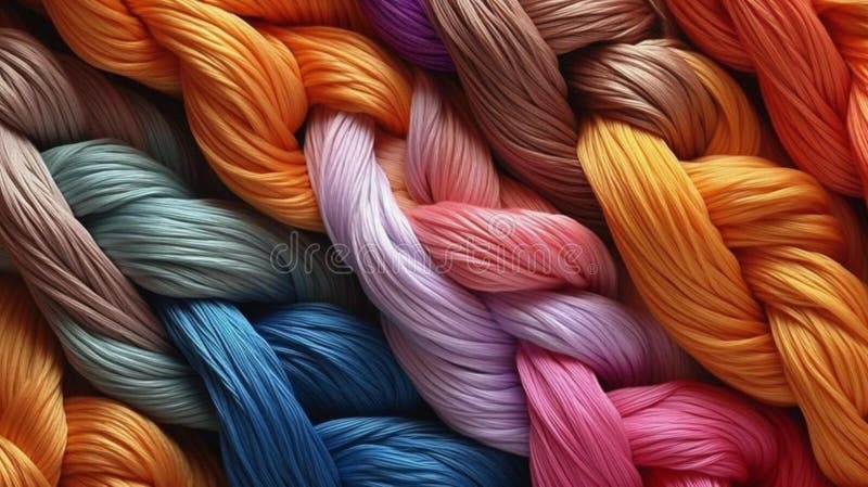 Close-up of Colorful Plaited Threads Stock Illustration - Illustration ...