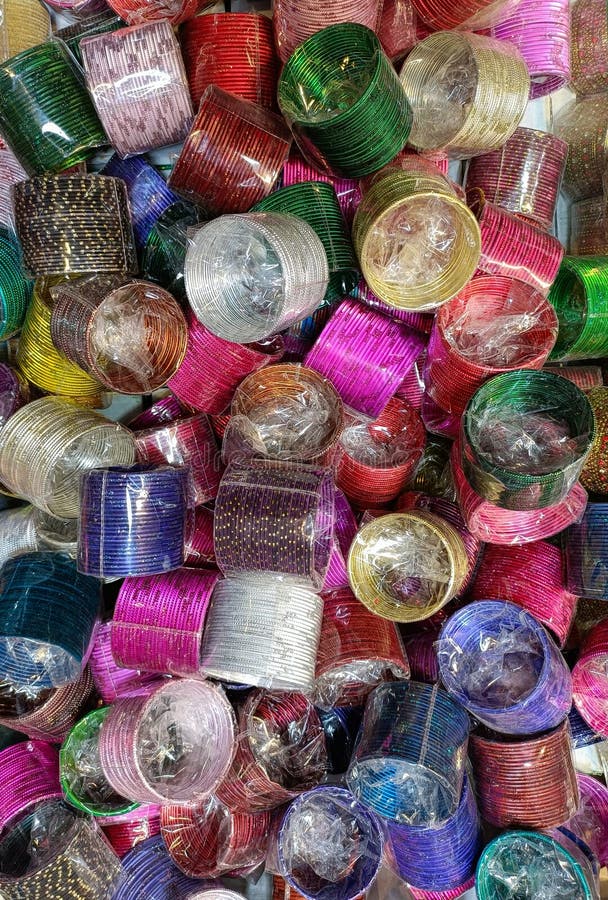 A Vibrant Collection of Colorful Bangles, a Kaleidoscope of Textures ...