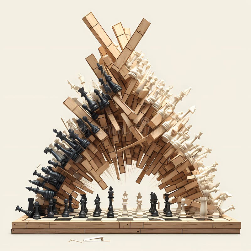 3D Chess Game in Motion stock illustration. Illustration of cerebral ...