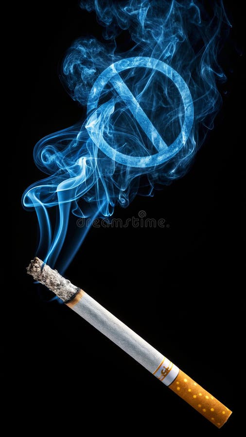 Abstract Representation of Smoking with Cigarette and No Smoking Symbol ...