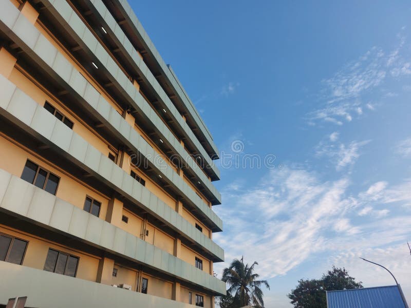 Modern Architecture: Multi-Story Building with Clear Blue Sky Stock ...