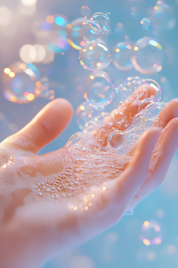 Macro View of Hand Washing stock illustration. Illustration of care ...