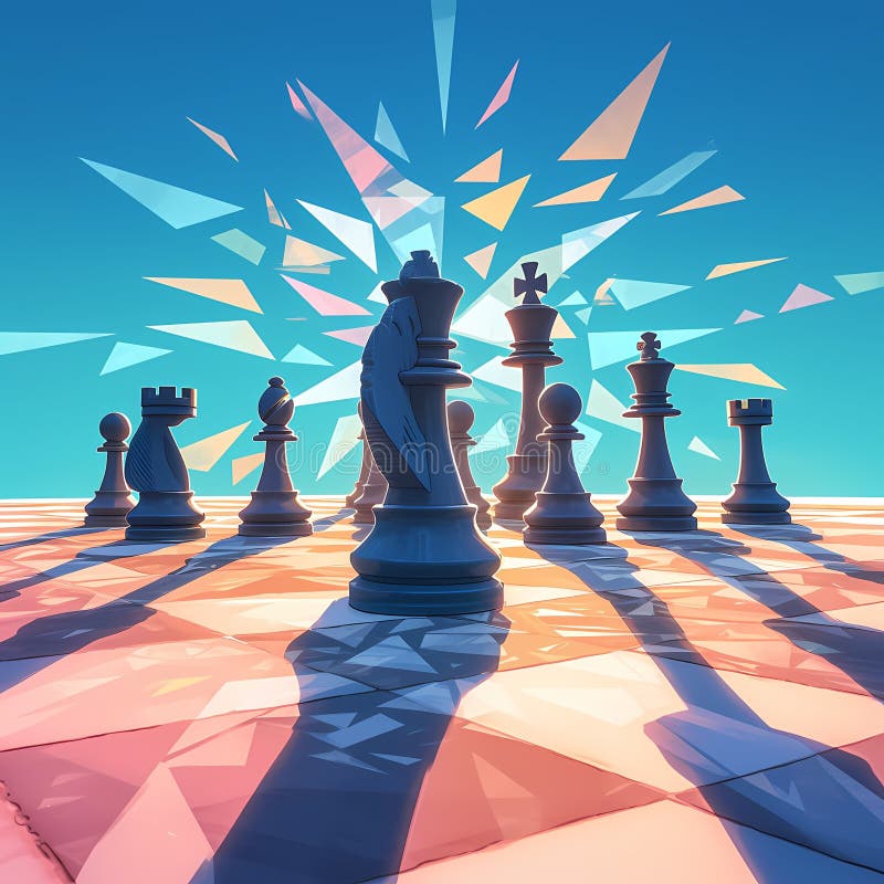 Dynamic Chess Game Illustration Stock Illustration - Illustration of ...