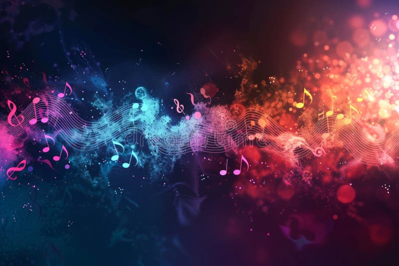 Abstract Visualization of Musical Notes and Sound Waves in a Dynamic ...