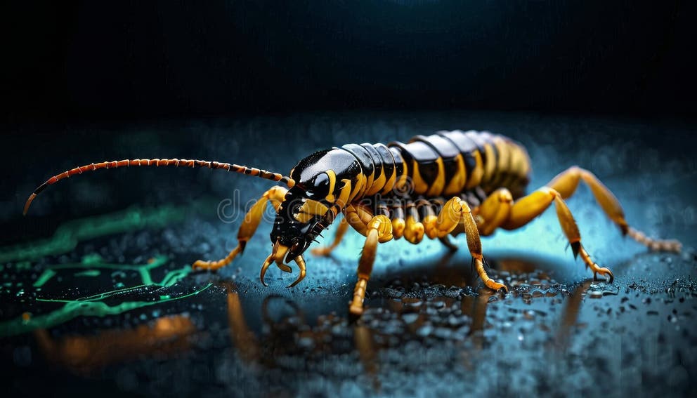 Cybernetic Insect Interface Stock Illustration - Illustration of tech ...