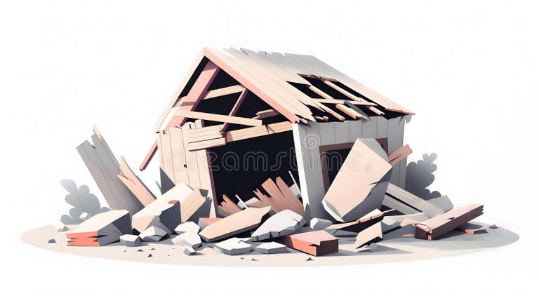 Dilapidated Building Shows Signs of Decay and Structural Damage Stock ...