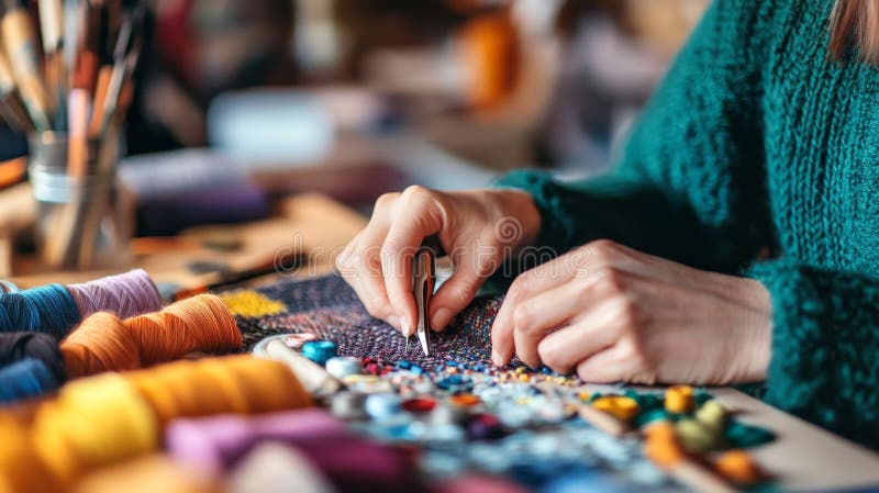 Creative Handcrafting in a Colorful Workshop Stock Image - Image of ...