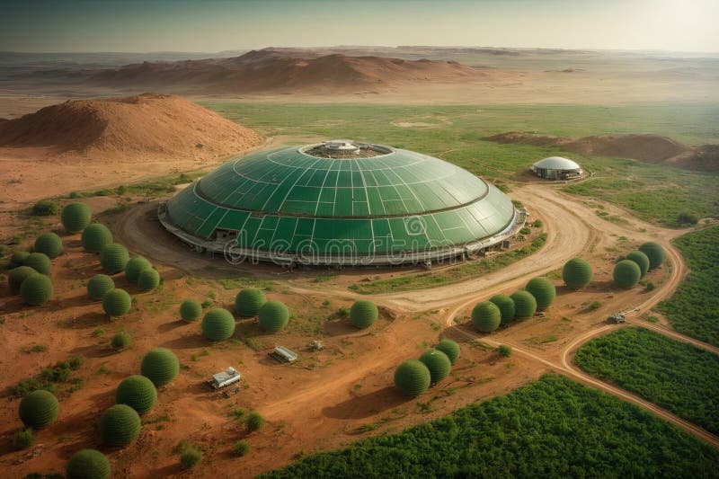 Futuristic Mars Terraforming and Colonization. Stock Image - Image of ...