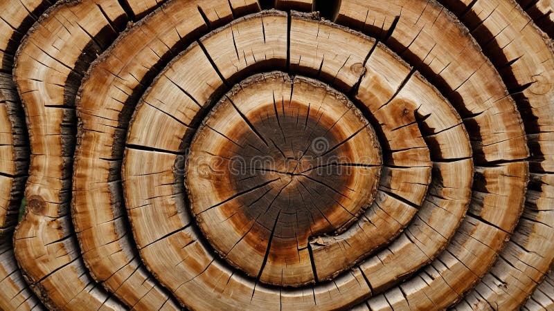 A Close-up View of Tree Rings in a Cross-section of a Tree Trunk that ...