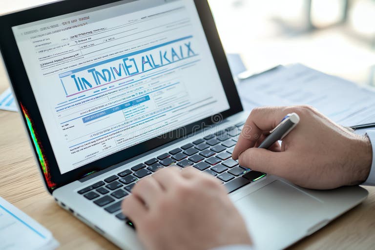 Hands Typing on Laptop for Digital Data Entry and Analysis Stock ...