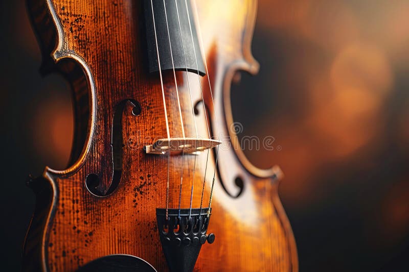 Close Up of a Beautifully Crafted Violin Highlighting Its Intricate ...