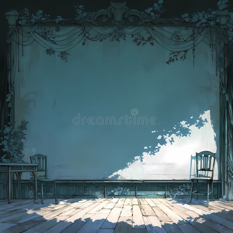The Stage Set for Drama and Intrigue Stock Illustration - Illustration ...