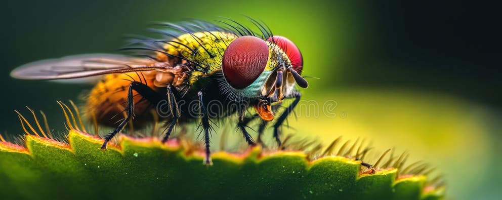 Close-up of a Fly Trapped in a Venus Flytrap Showcasing Nature S ...