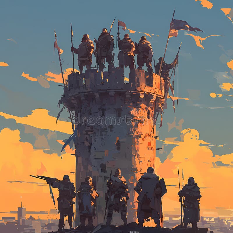 Victorious Medieval Siege stock illustration. Illustration of history ...