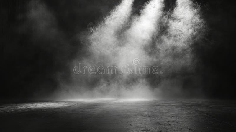 Dramatic Stage Lighting with Smoke and Dark Background Effects Stock ...