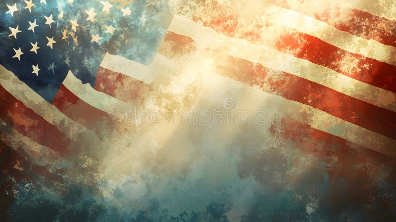 Generative AI.a Textured Backdrop Featuring American Flags Waving in ...