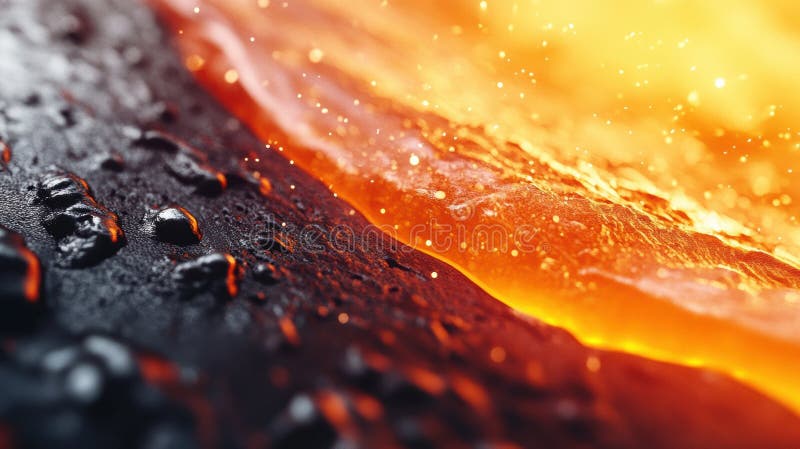 Molten Lava Flows with Intense Heat and Vibrant Colors, Showcasing ...
