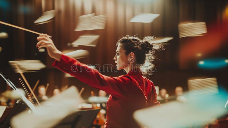 A Passionate Conductor Leads a Symphony Performance with Intense Focus ...
