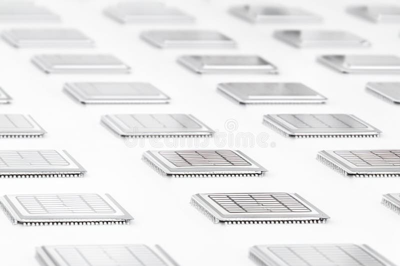 Advanced Microprocessors on Production Line at Conveyor Belt. AI ...