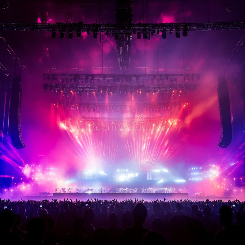 A Vibrant Concert Scene Filled with Colorful Lights and Energetic ...