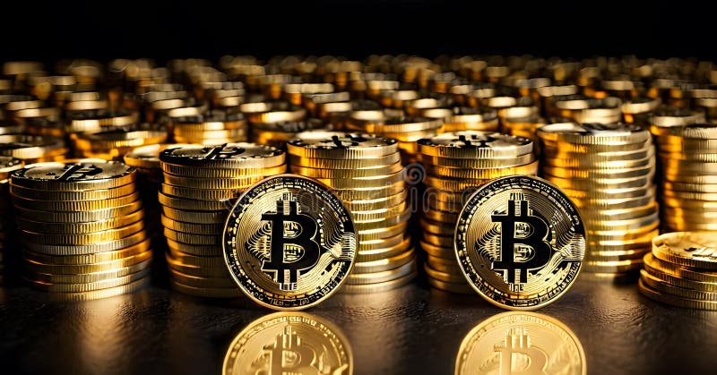 Bitcoin Elegance on Black stock photo. Image of trading - 309392052