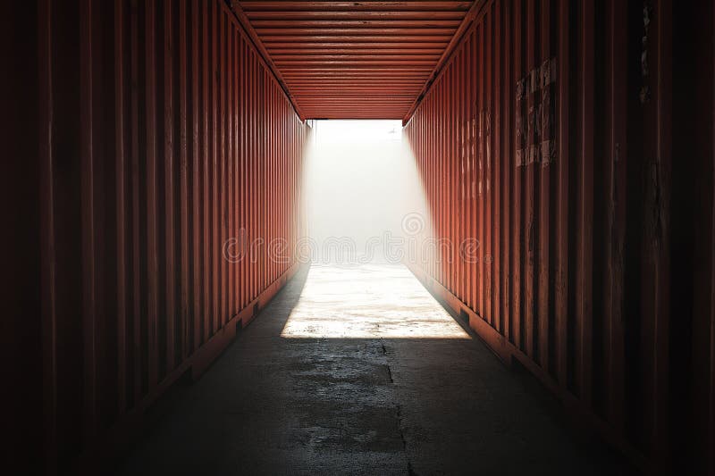 Dusty Interior of a Shipping Container Stock Illustration ...