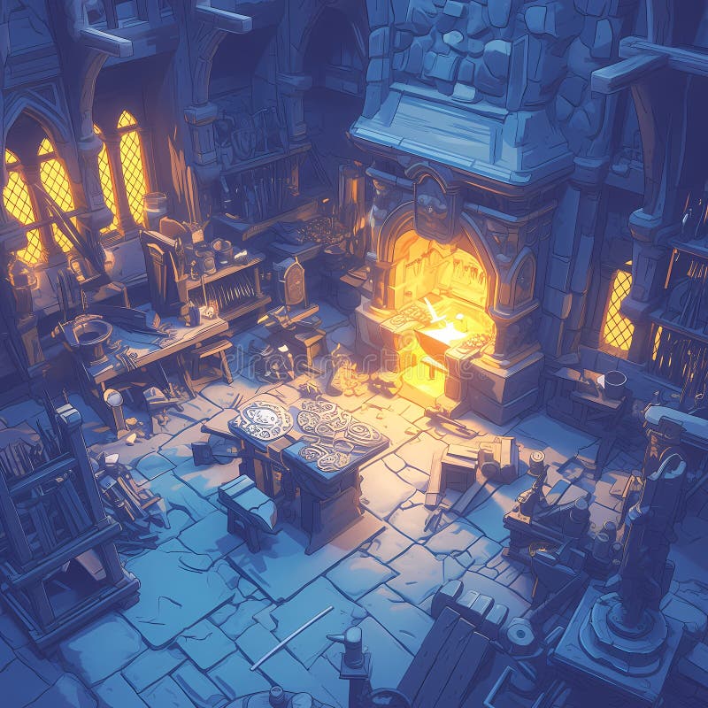 Ancient Forge: the Art of Metalworking Stock Illustration ...