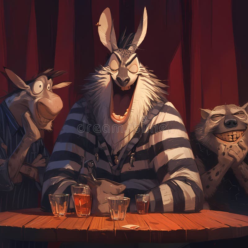 Animated Nightlife, Animal Style Stock Illustration - Illustration of ...