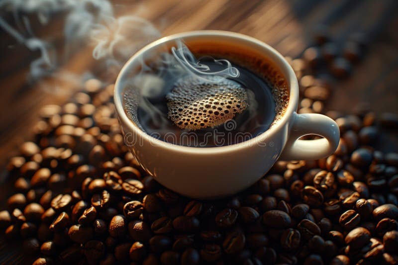 Aromatic Fresh Brewed Coffee in a Blue Mug Stock Illustration ...