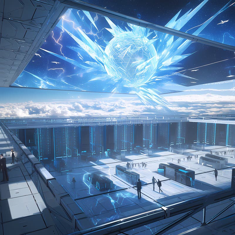 Quantum Computing Center: the Future of Technology Stock Illustration ...